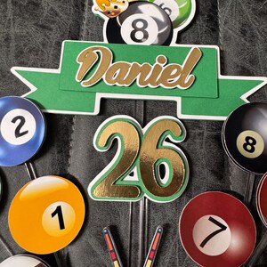 Billiards Cake Topper - Billiards Birthday - Billiards Cake - Billiards ...