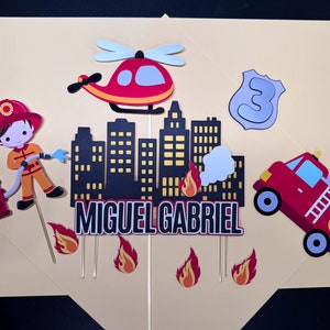 Firefighter Cake Topper - Firefighter Birthday - Firefighter Cake ...