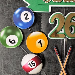 Billiards Cake Topper - Billiards Birthday - Billiards Cake - Billiards ...
