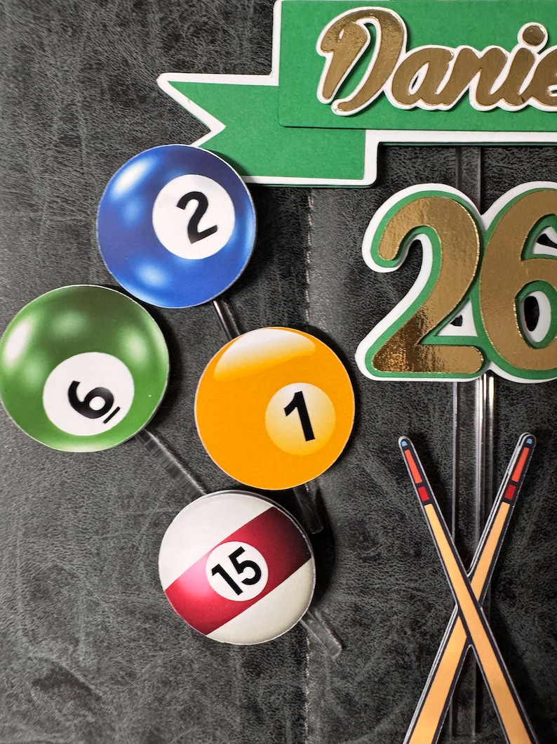Billiards Cake Topper Billiards Birthday Billiards Cake Billiards Theme ...