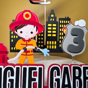 Firefighter Cake Topper - Firefighter Birthday - Firefighter Cake ...