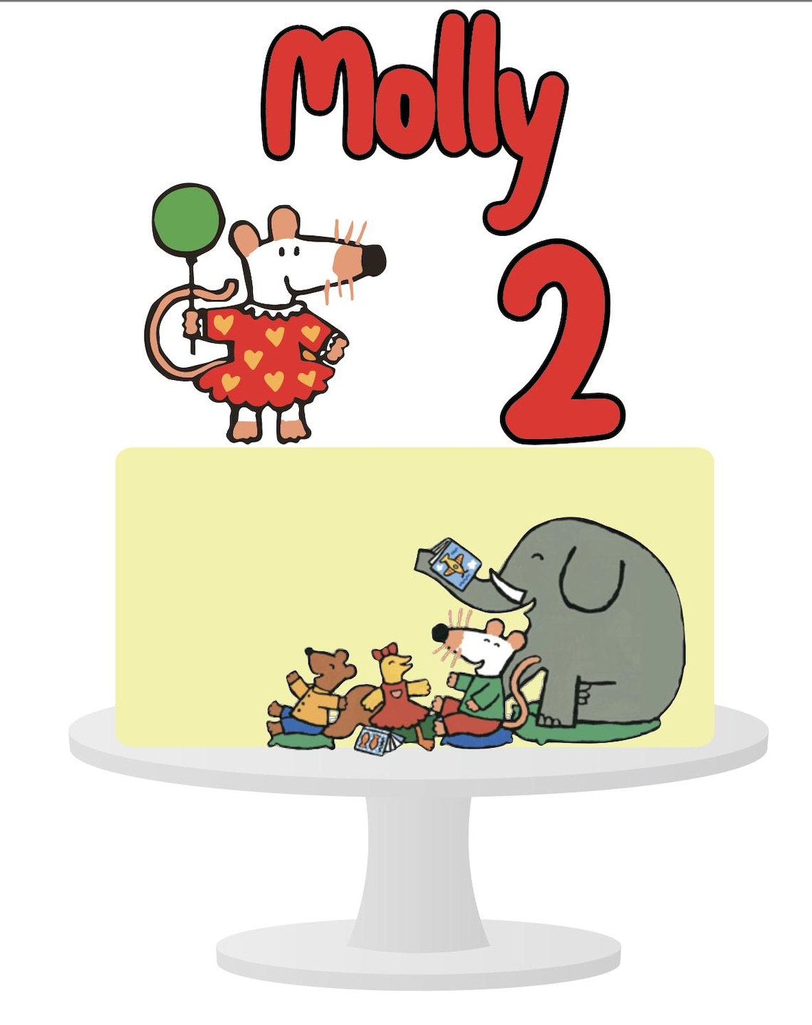 Maisy Mouse Cake Topper - Maisy Mouse Birthday - Maisy Mouse Cake ...
