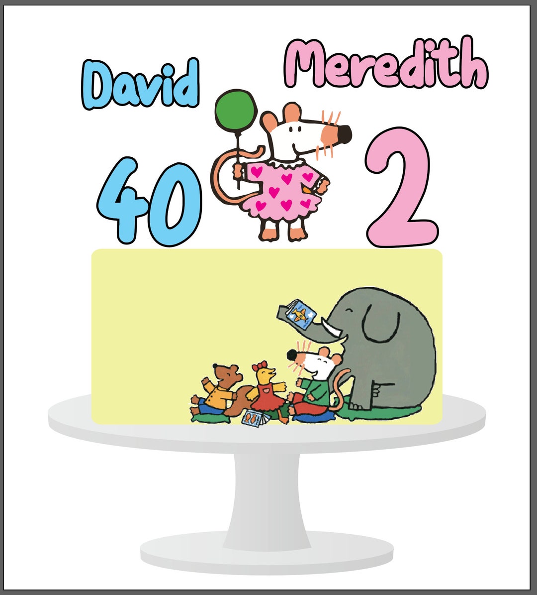 Maisy Mouse Cake Topper - Maisy Mouse Birthday - Maisy Mouse Cake ...