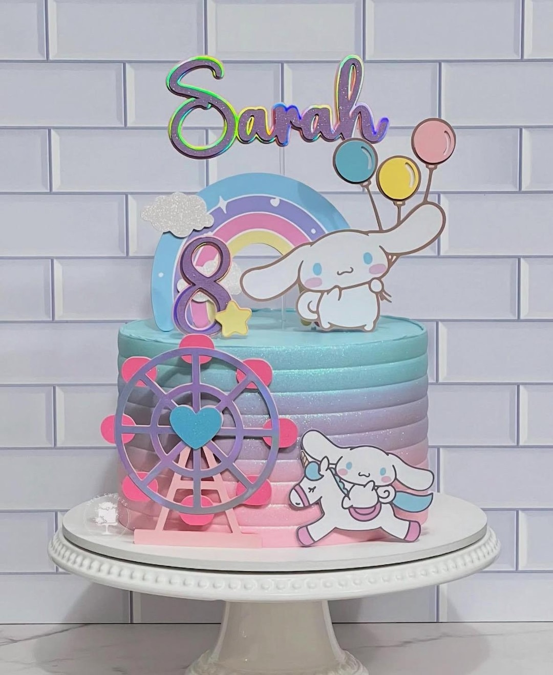 Cinnamon Roll Cake Topper - Kitty and Friends Birthday - Cinnamon Roll ...