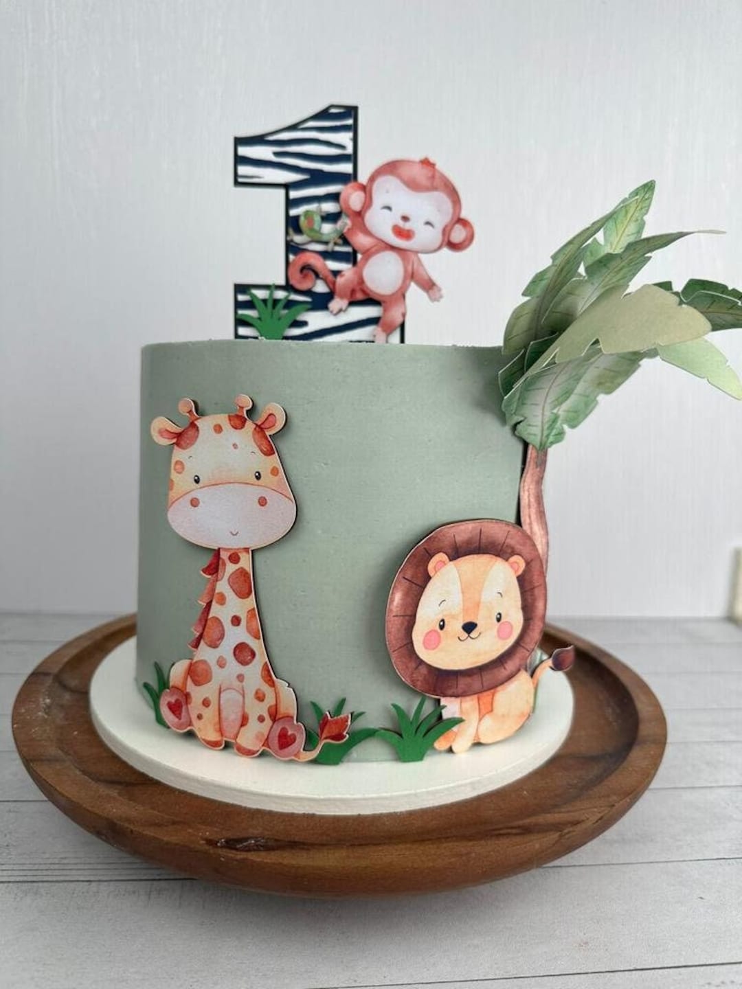 Safari Cake Topper - Watercolor Safari Cake Topper - Safari Birthday ...
