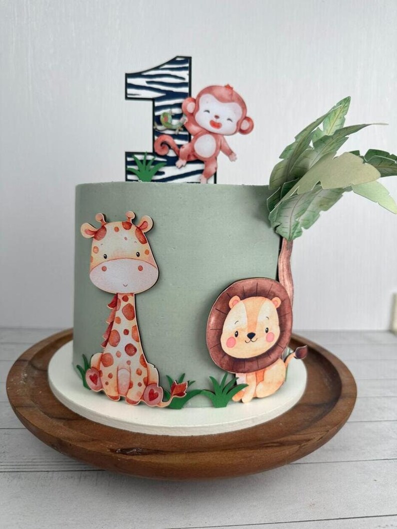 Safari Cake Topper Watercolor Safari Cake Topper Safari Birthday Safari ...