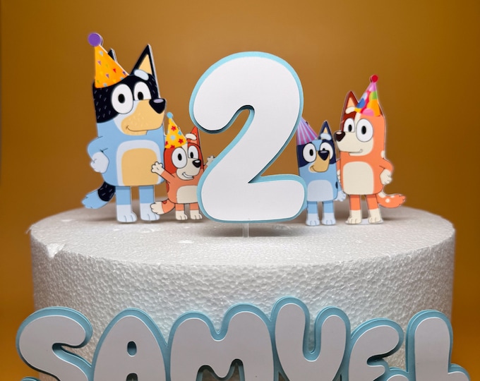 Bluey Cake Topper - Bluey Birthday - Bluey Cake - Bluey Theme Party ...