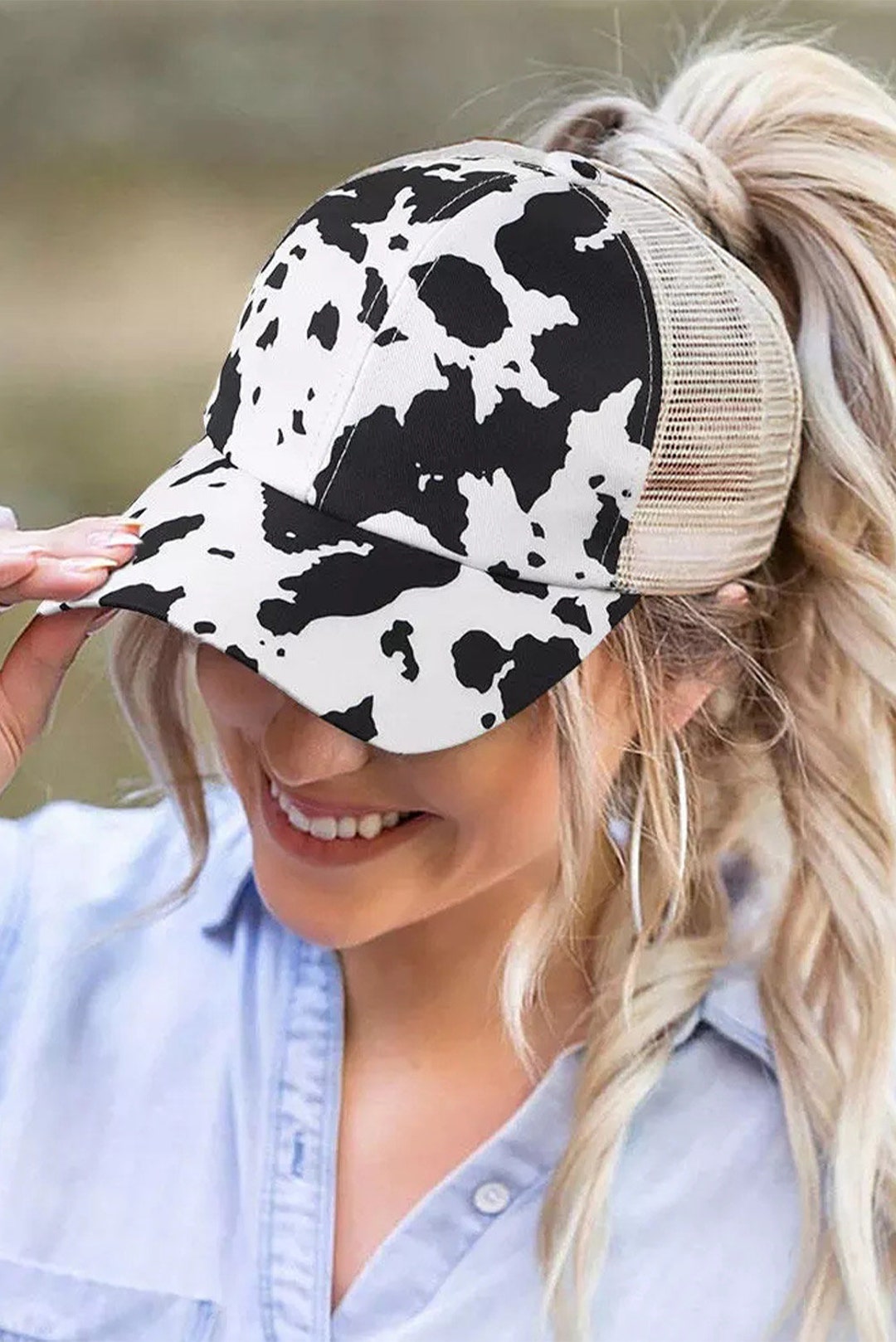 Cow Print Hat - Etsy