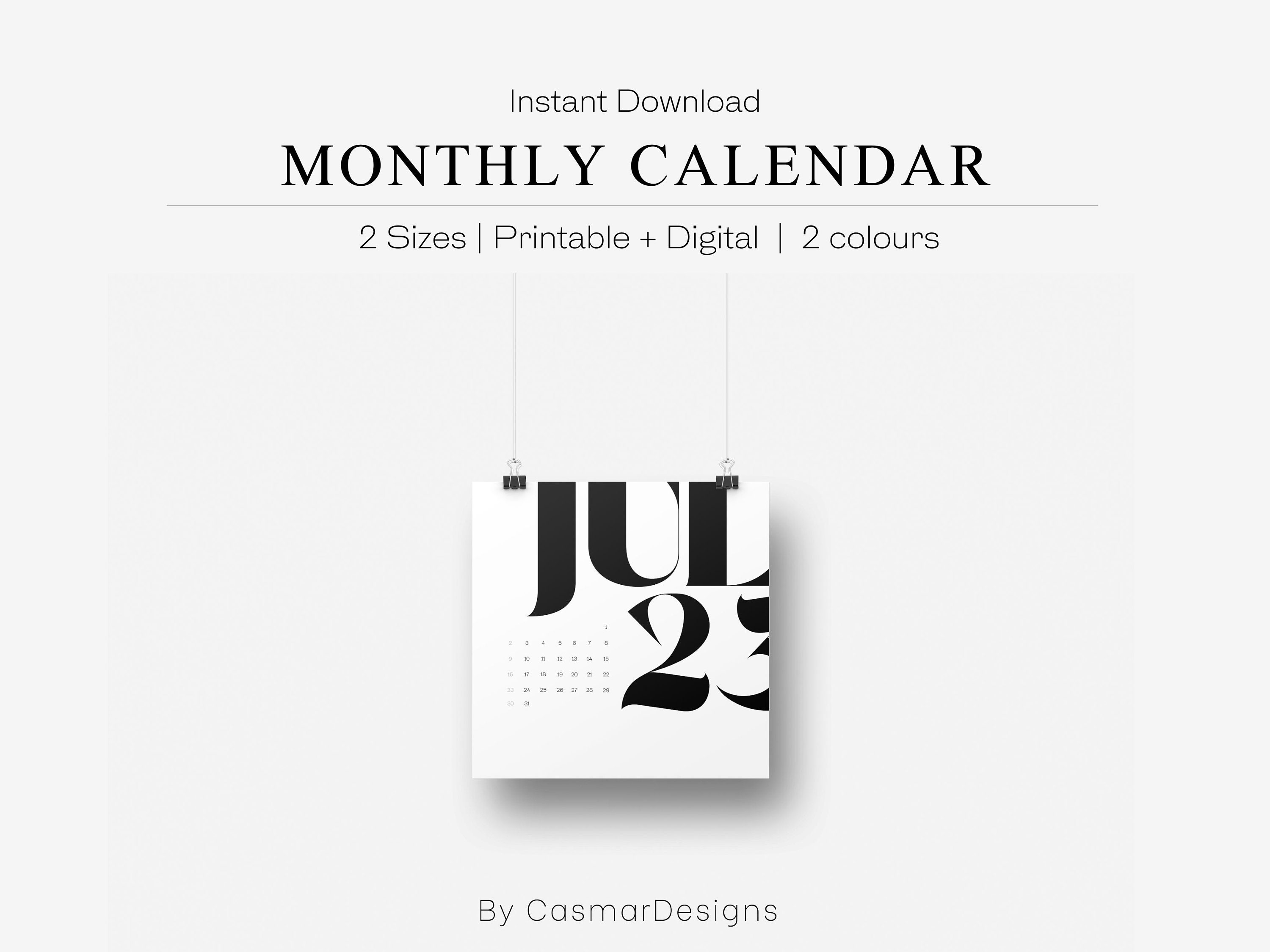 12 Month Calendar for 2023 - Etsy Canada