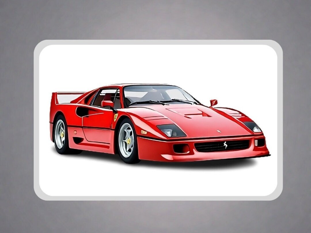 Ferrari F40 Sticker - Vibrant, High-quality Vinyl Decal for Car ...