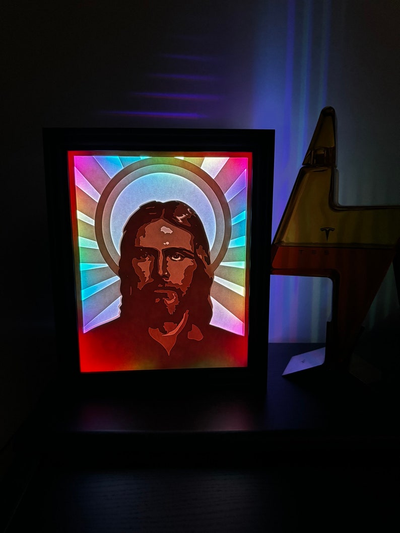 God Jesus Christ Protrait DIY Light / Shadow Box Templates svg, Pdf ...