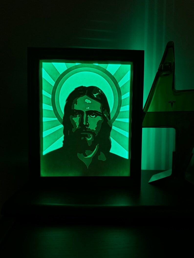 God Jesus Christ Protrait DIY Light / Shadow Box Templates svg, Pdf ...
