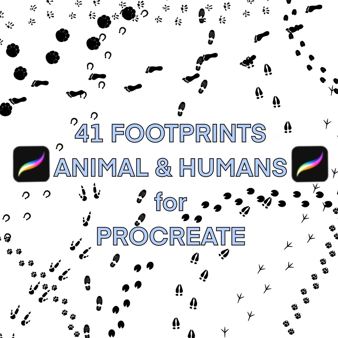 41 ANIMAL and HUMANDS FOOTPRINTS Brushes for Procreate - Etsy
