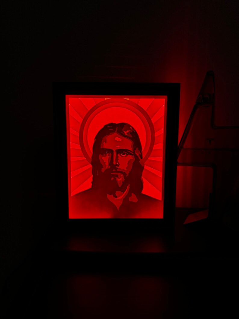 God Jesus Christ Protrait DIY Light / Shadow Box Templates (svg, Pdf ...