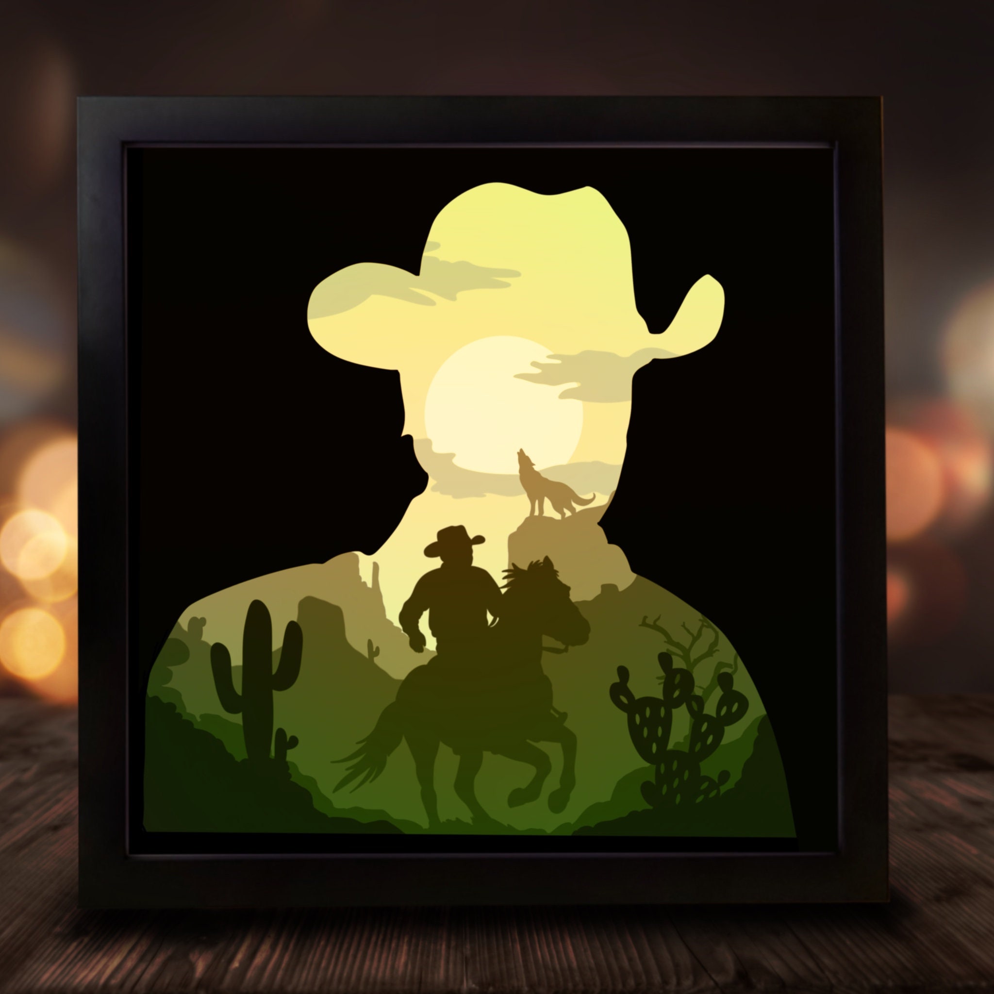 Cowboy Western Shadow Box Vector Templates (svg, Pdf, Png) - Etsy