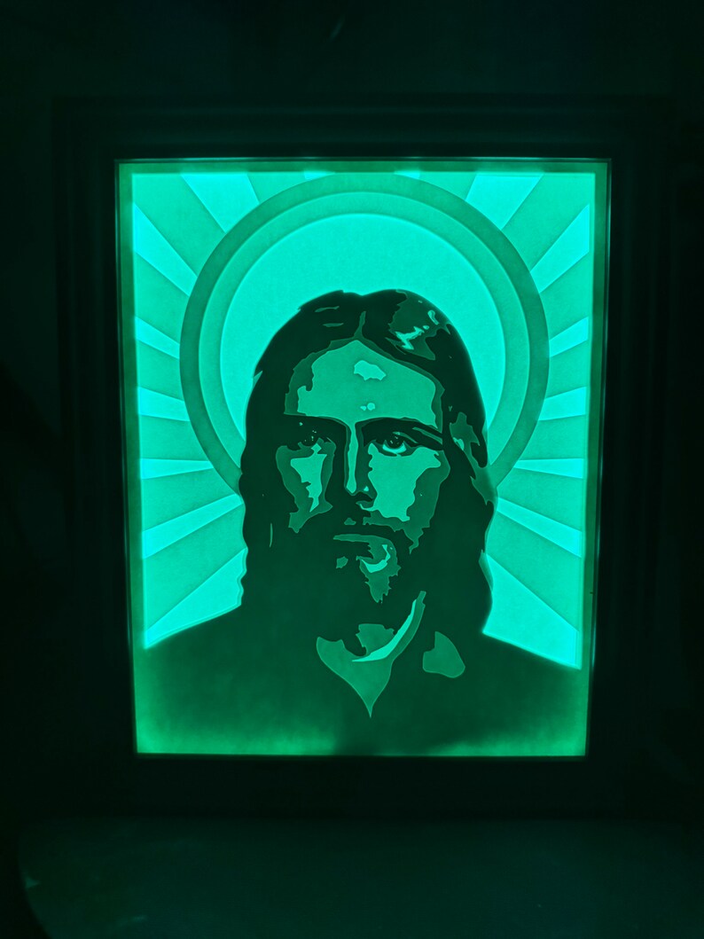 God Jesus Christ Protrait DIY Light / Shadow Box Templates (svg, Pdf ...