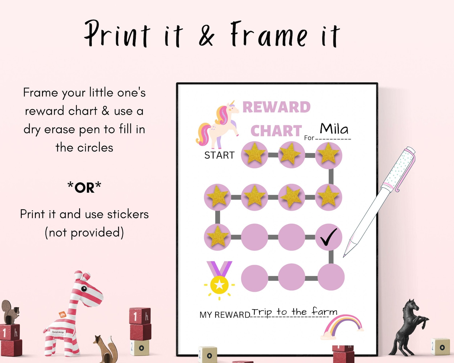 Reward Chart, Printable Reward Chart, Unicorn Reward Chart A4, FREE ...