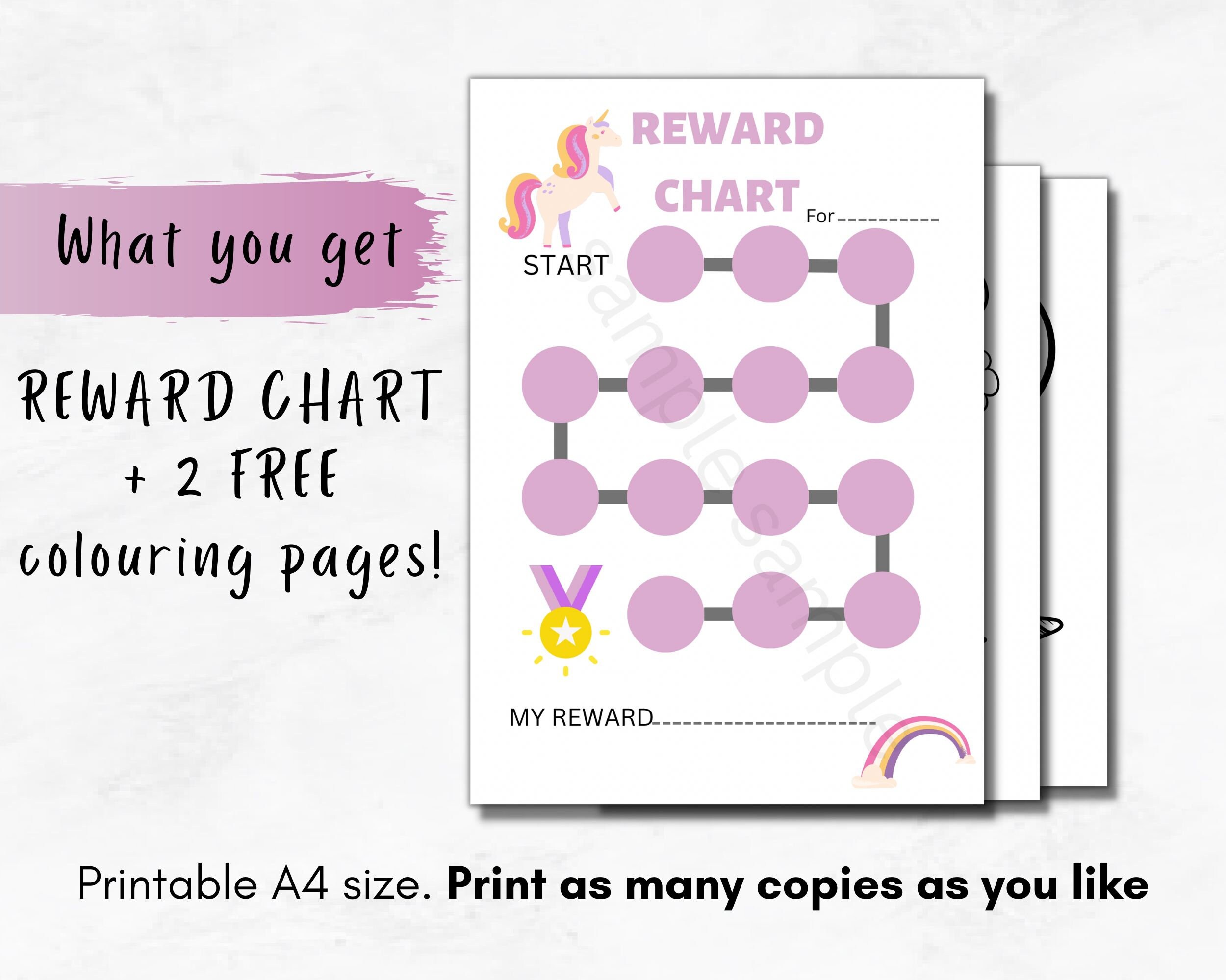 Reward Chart, Printable Reward Chart, Unicorn Reward Chart A4, FREE ...