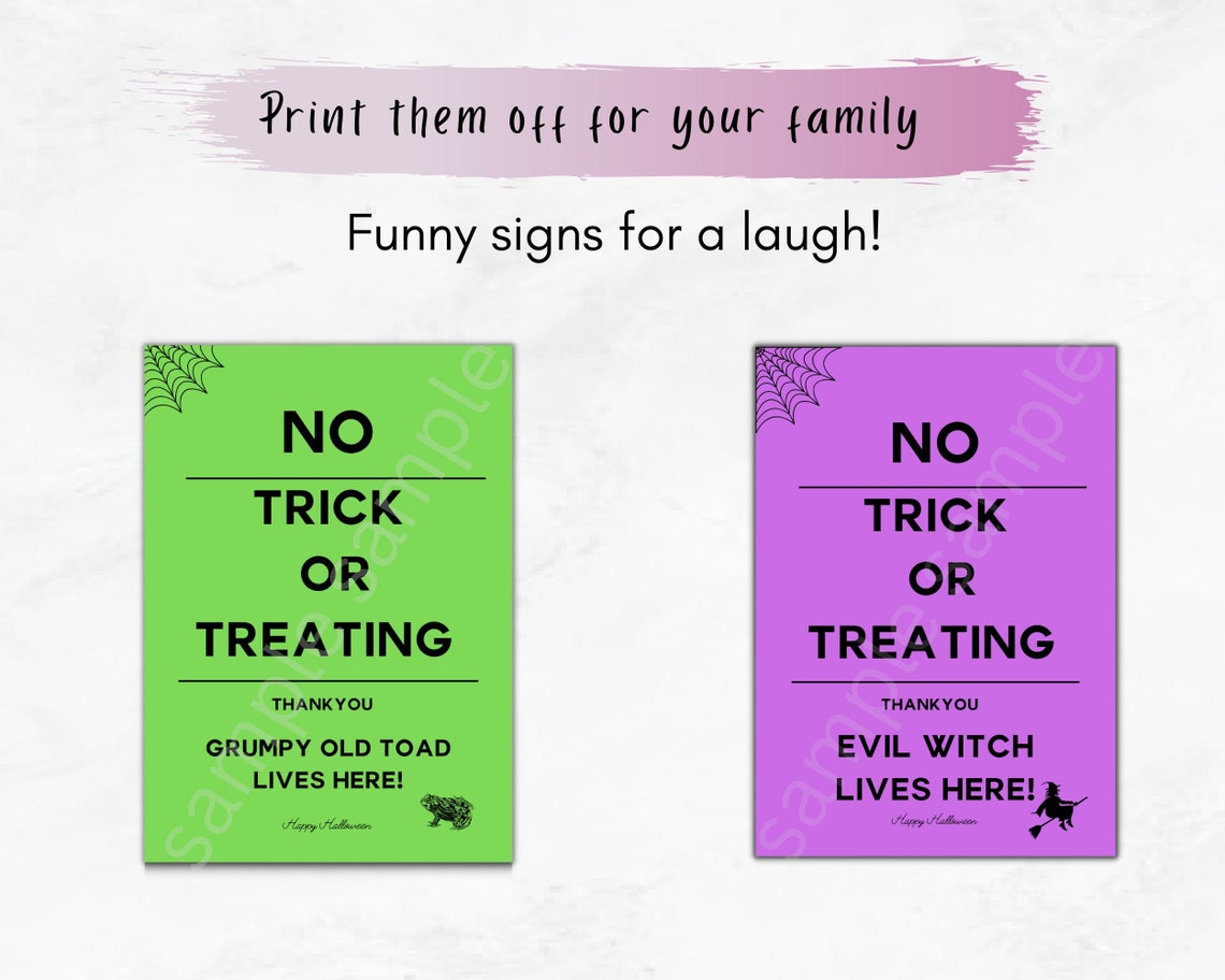 Halloween Door Sign, Trick or Treating Door Sign, Baby Sleeping Door ...