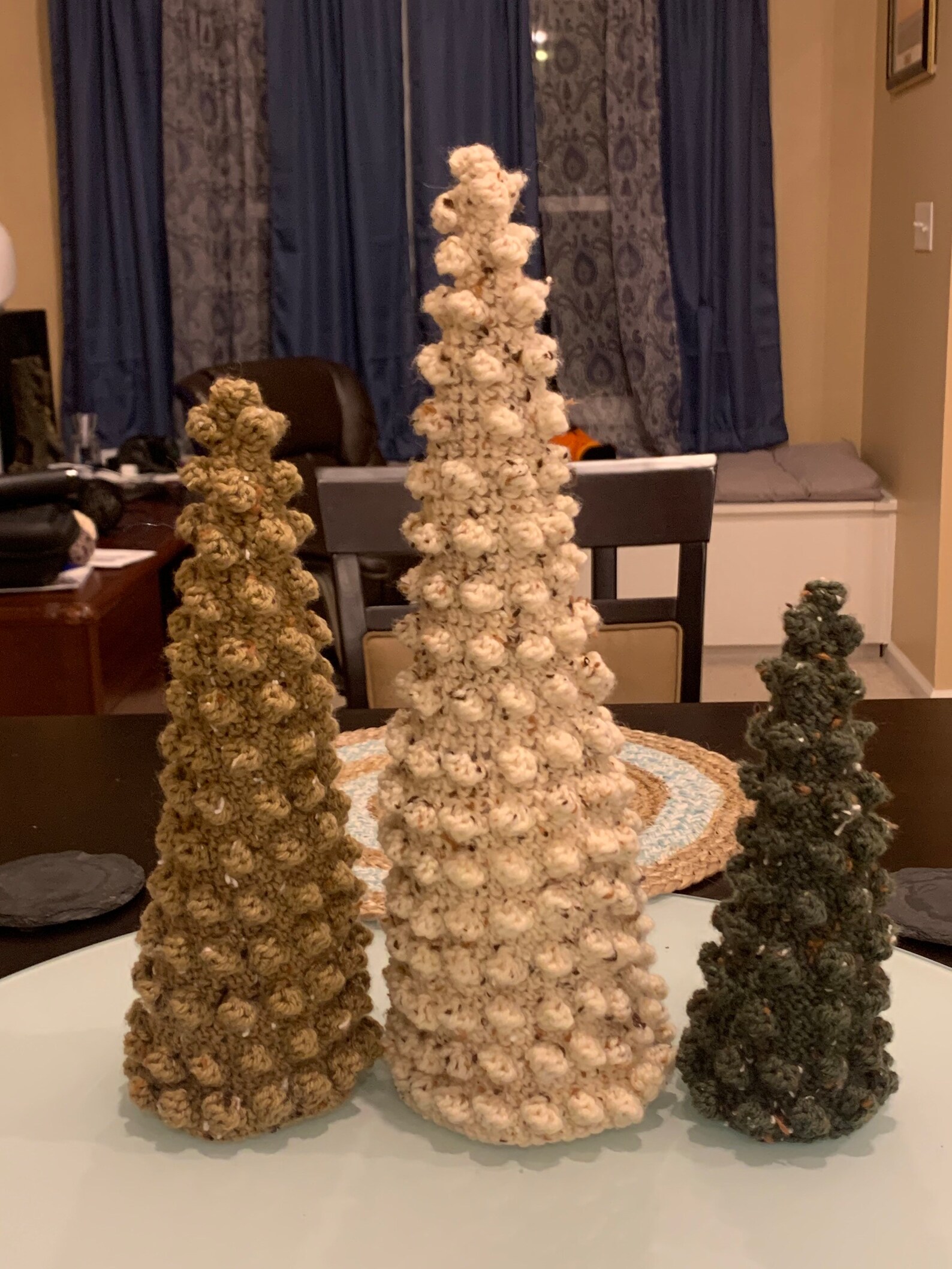 Crochet Bobble Christmas Trees, Handmade Chistmas Decor - Etsy