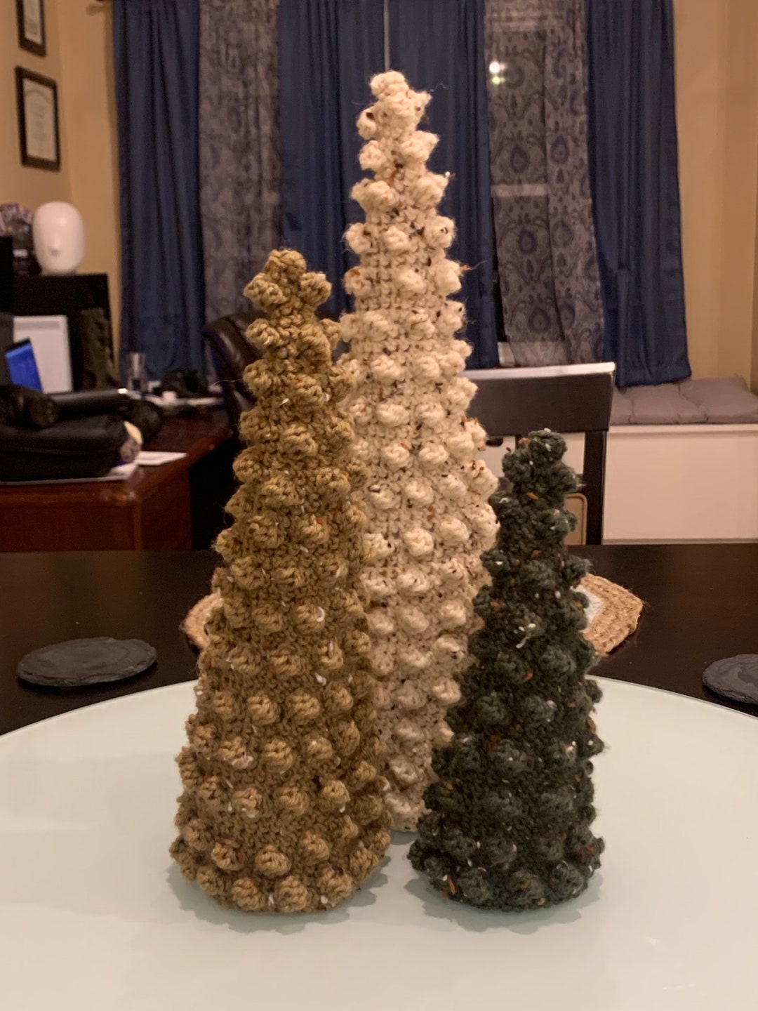 Crochet Bobble Christmas Trees, Handmade Chistmas Decor - Etsy