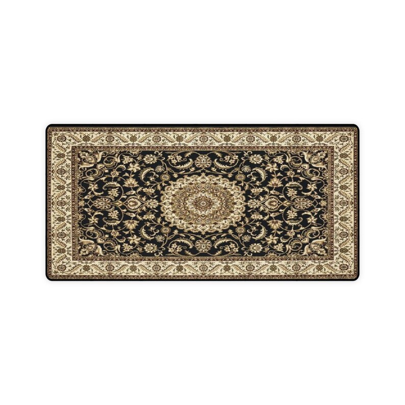 Black and Beige Persian Rug Desk Mats - Etsy