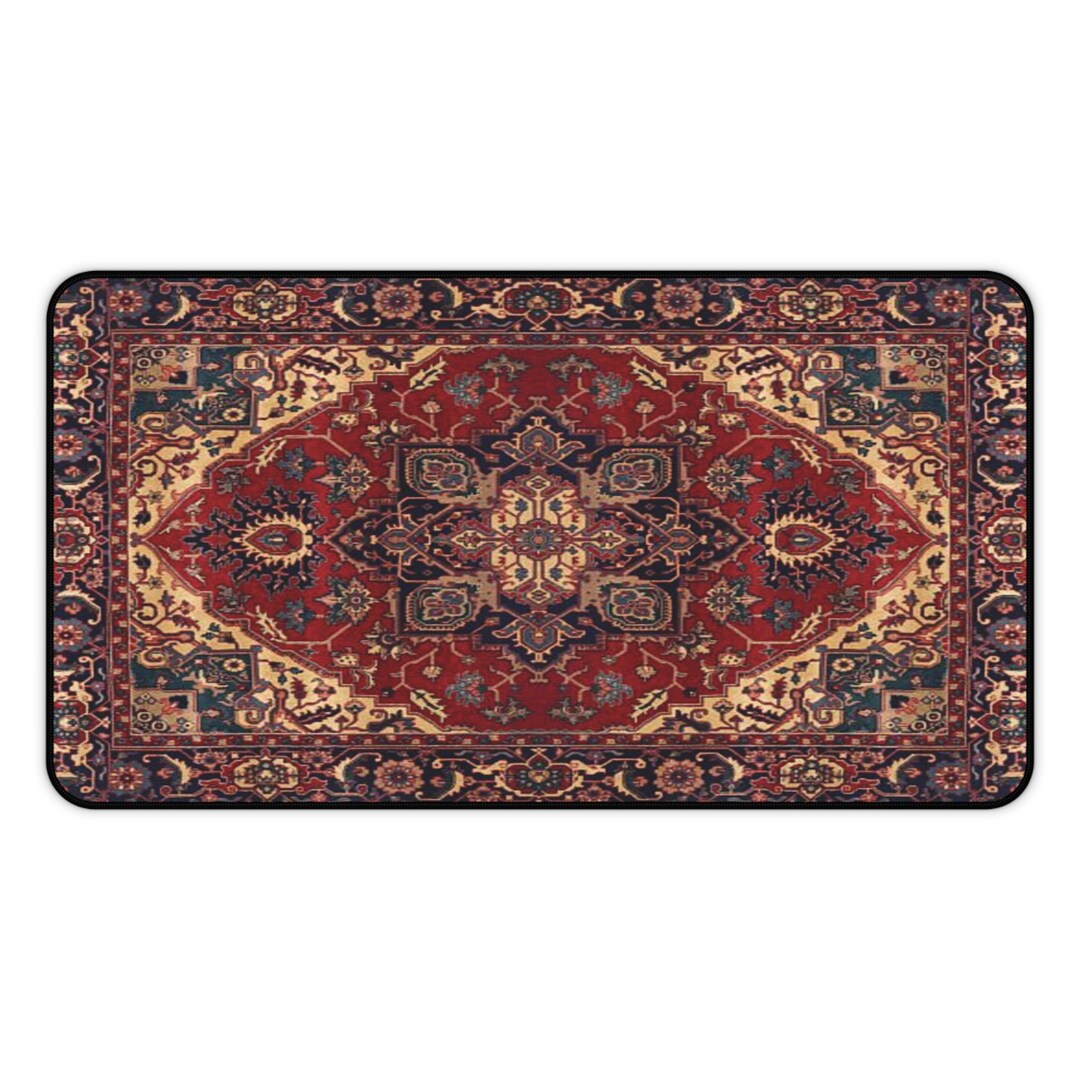 Red and Blue Persian Rug Desk Mat - Etsy