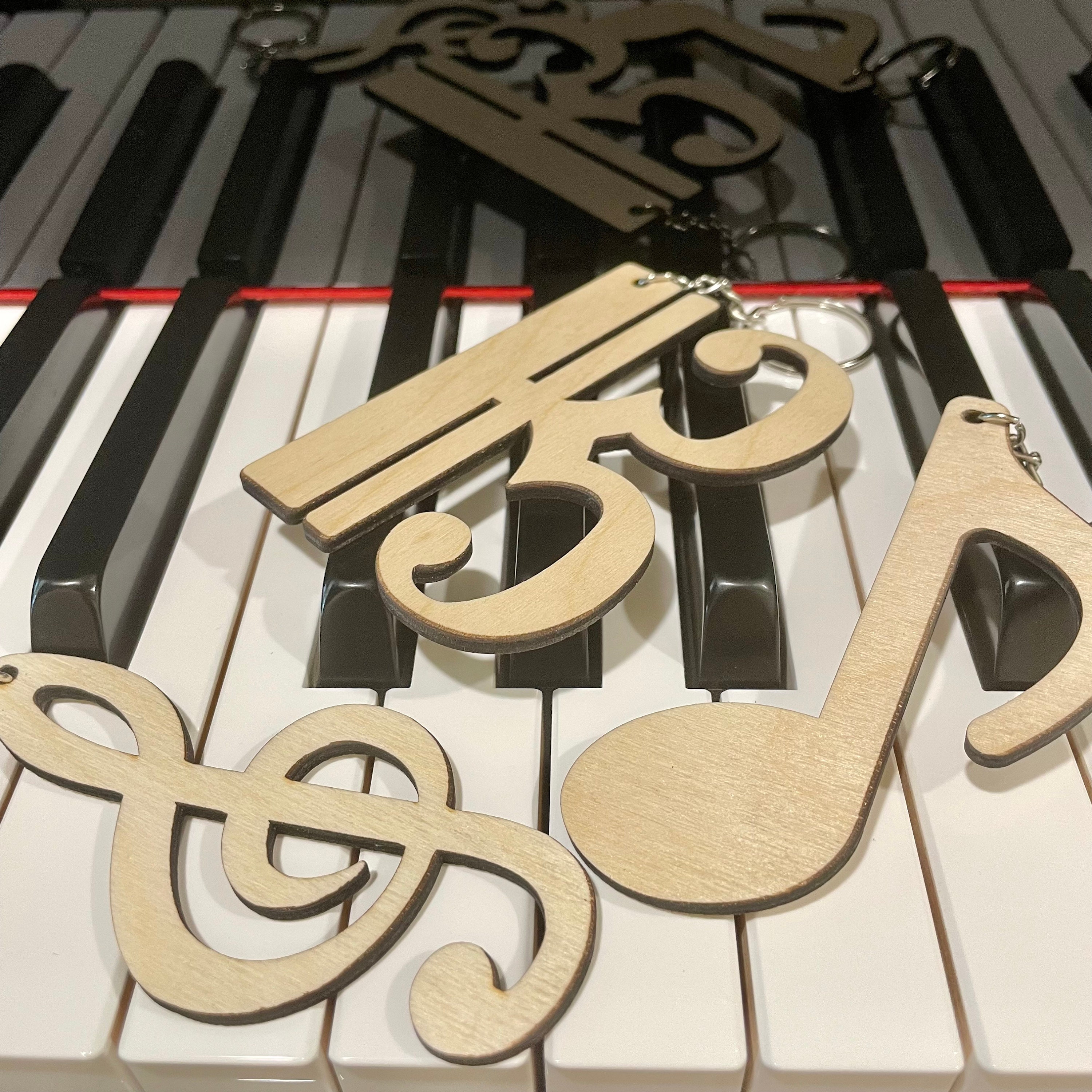 Personalized Wooden Treble Clef Keychain Music Note Keychain - Etsy