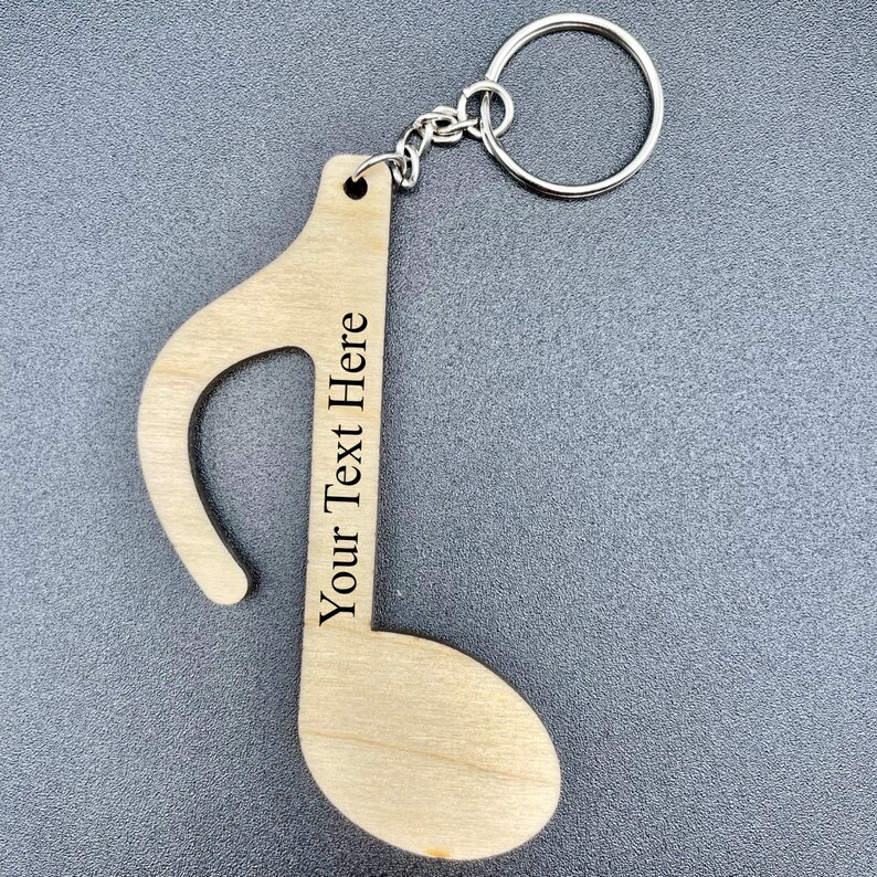 Personalized Wooden Treble Clef Keychain Music Note Keychain - Etsy
