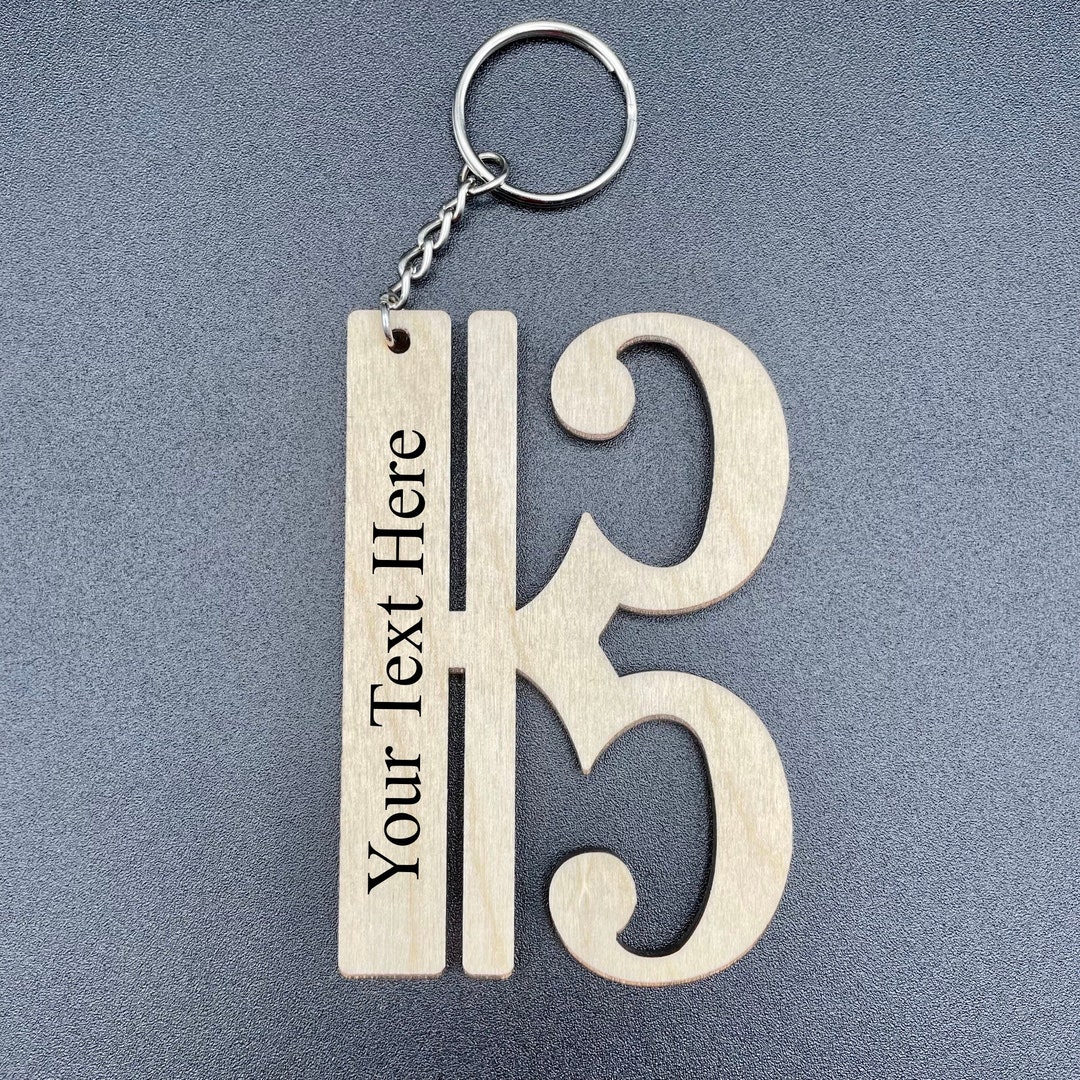 Personalized Wooden Treble Clef Keychain Music Note Keychain - Etsy