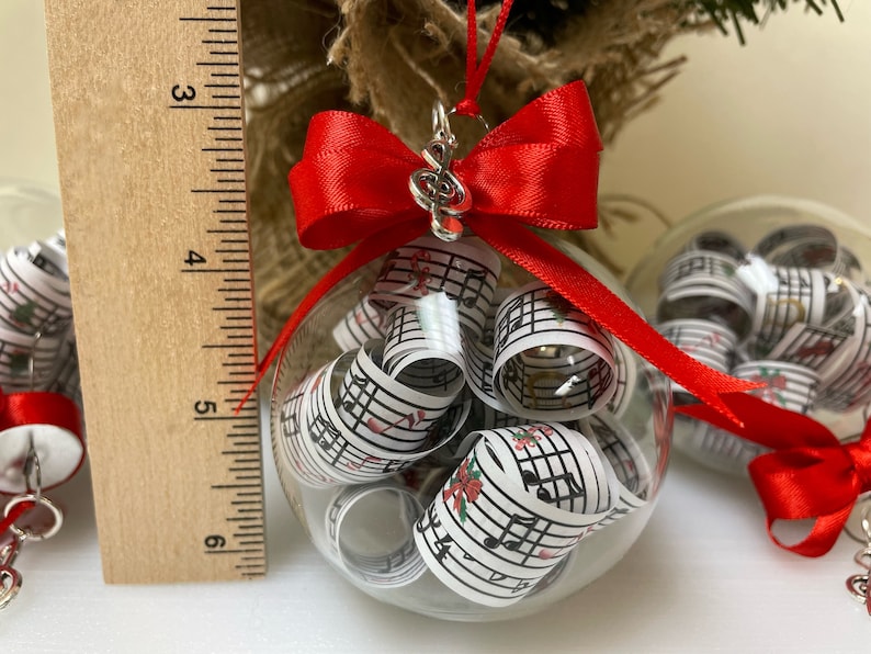 Handmade, Personalized Glass Music Sheet Christmas Ornament With Treble ...
