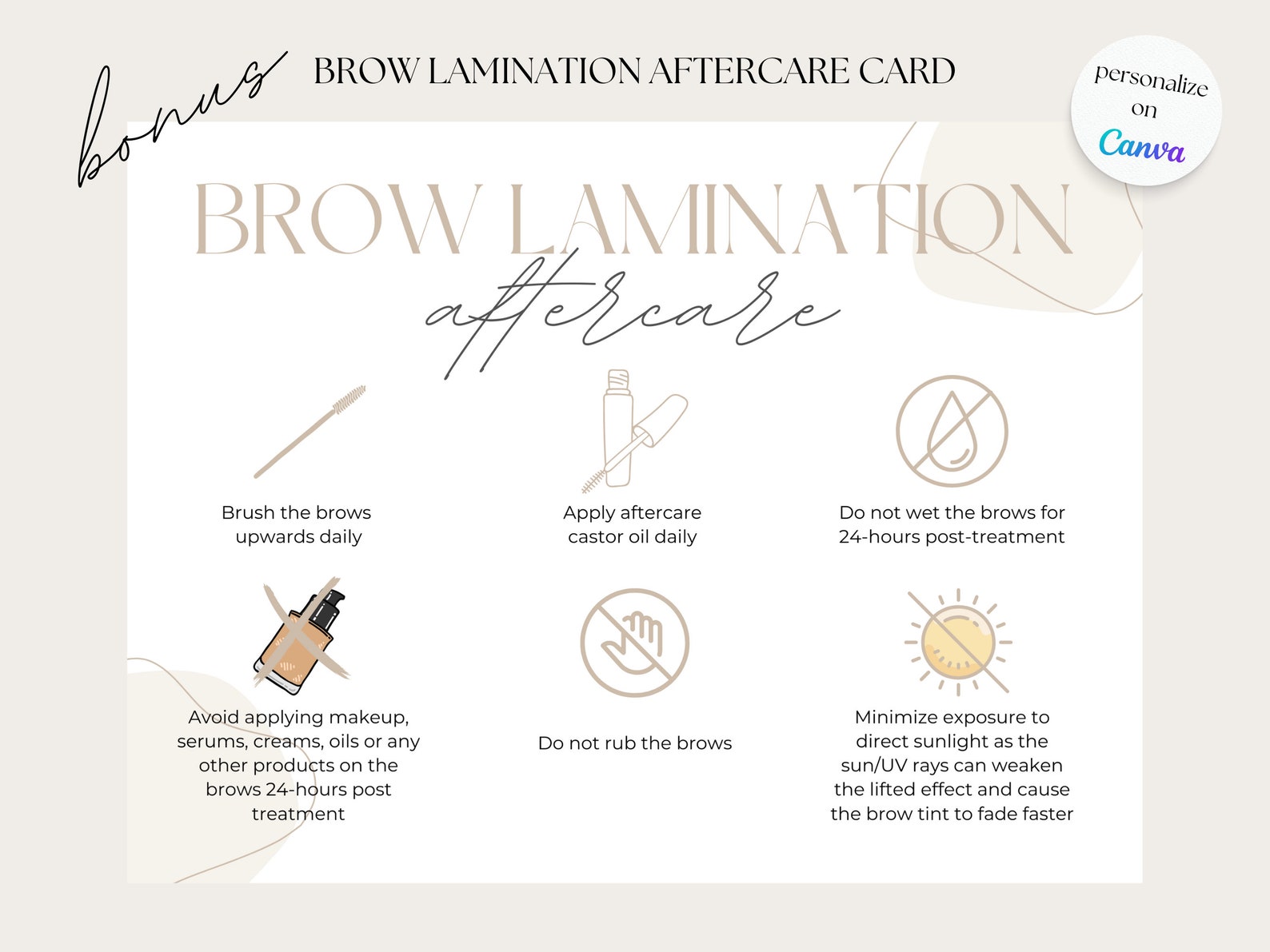 Editable Brow Lamination Client Consent Forms | Brow Lamination Client ...