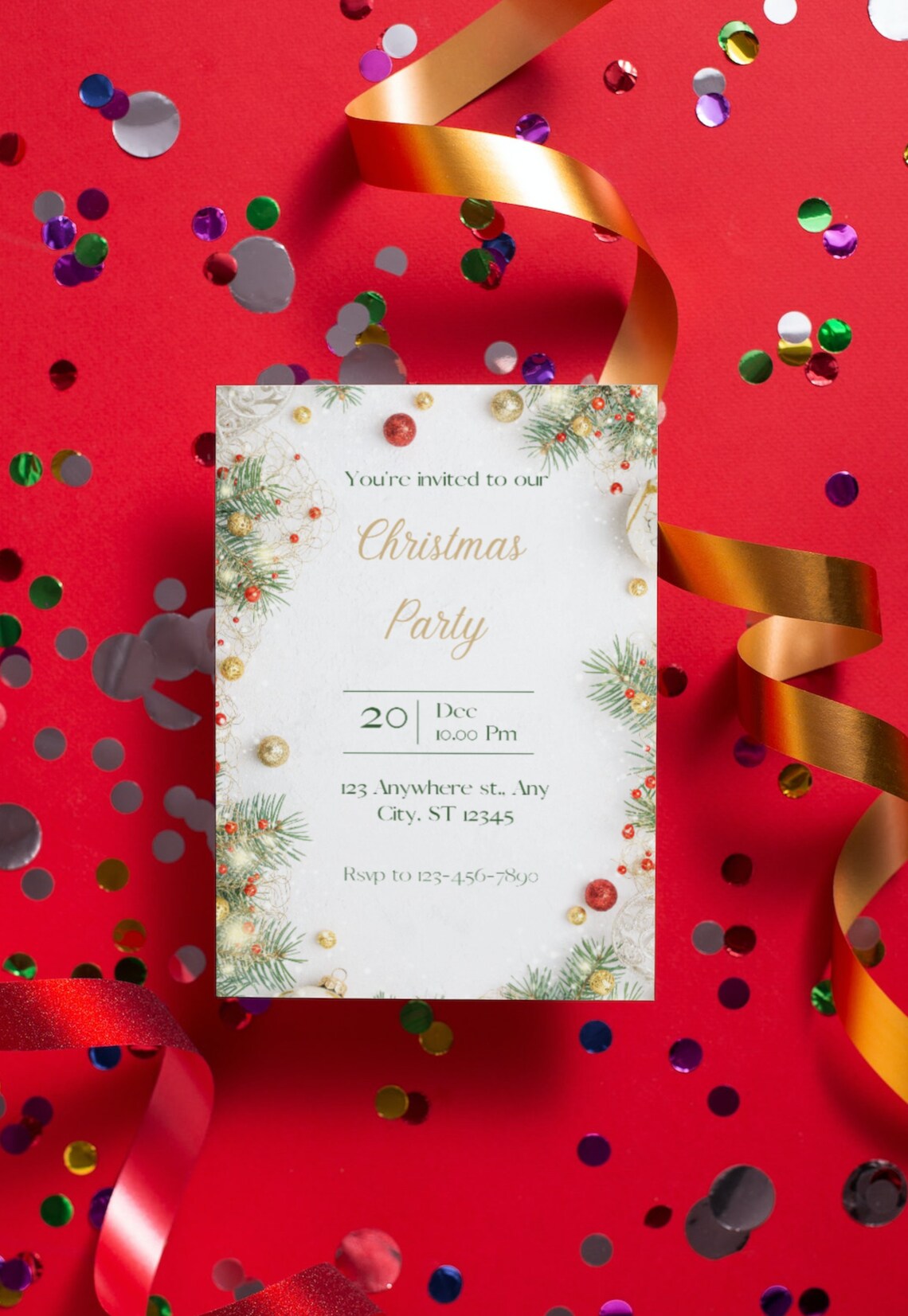 Christmas Party Invitation Printable Instant Download Holiday - Etsy