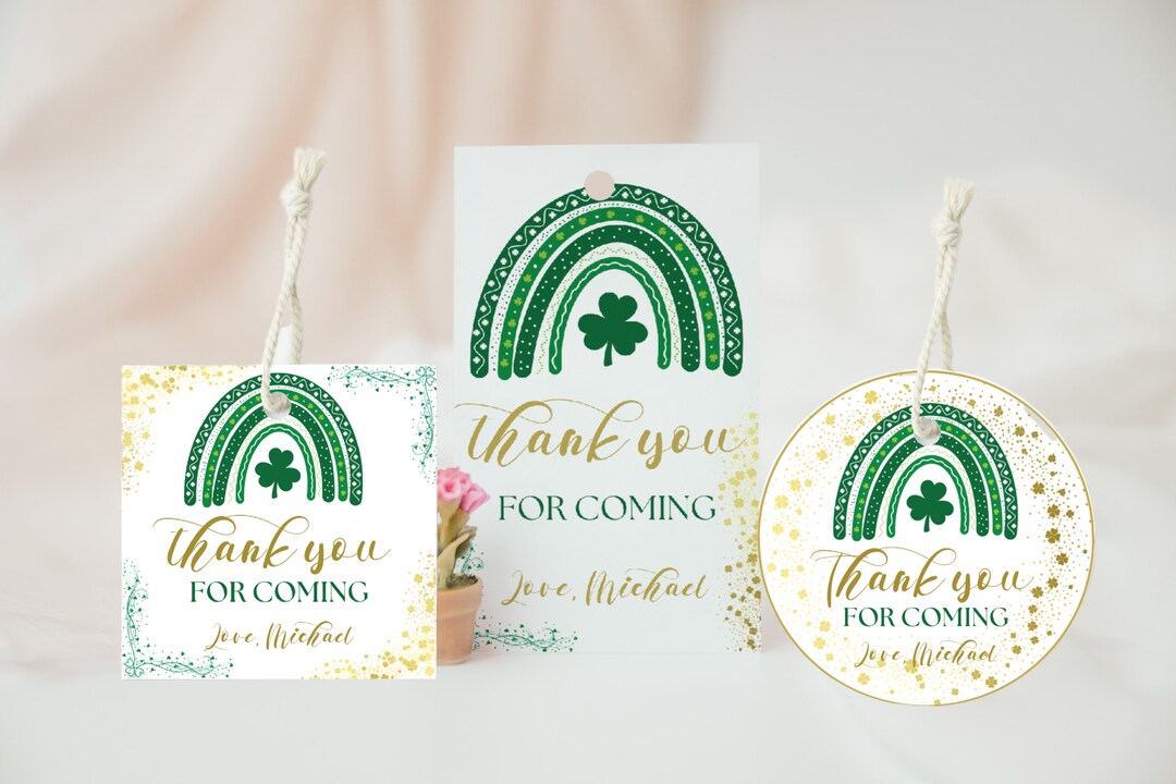 St Patricks Day Favor Tag Printable Gift Tag Personalized Thank You Tag ...