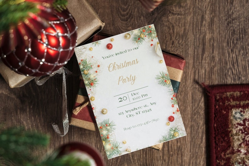 Christmas Party Invitation Printable Instant Download Holiday - Etsy