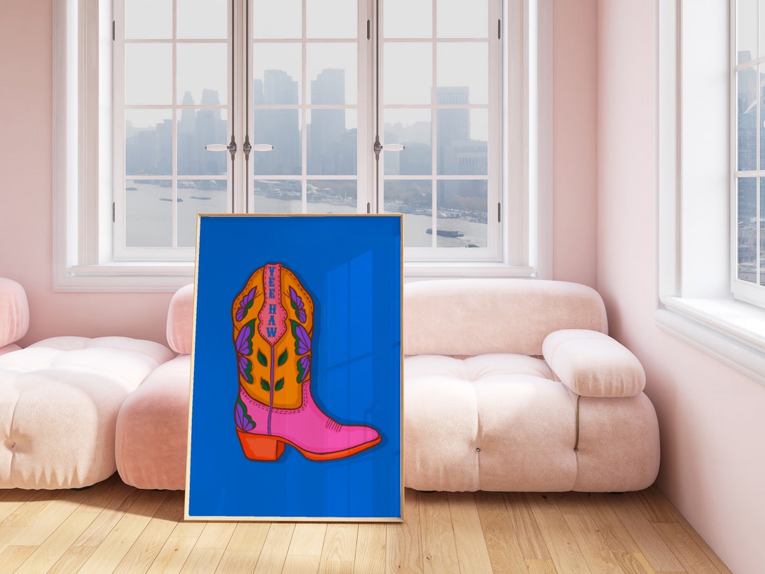 YEEHAW COWBOY BOOT, Printable Western Poster, Western Decor, Cowgirl ...