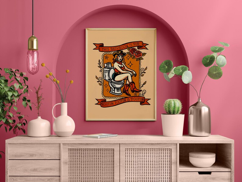 AMERICAN TRADITIONAL PRINT, This Bathroom is for Rootin' Tootin' and Pootin', Printable Western ...