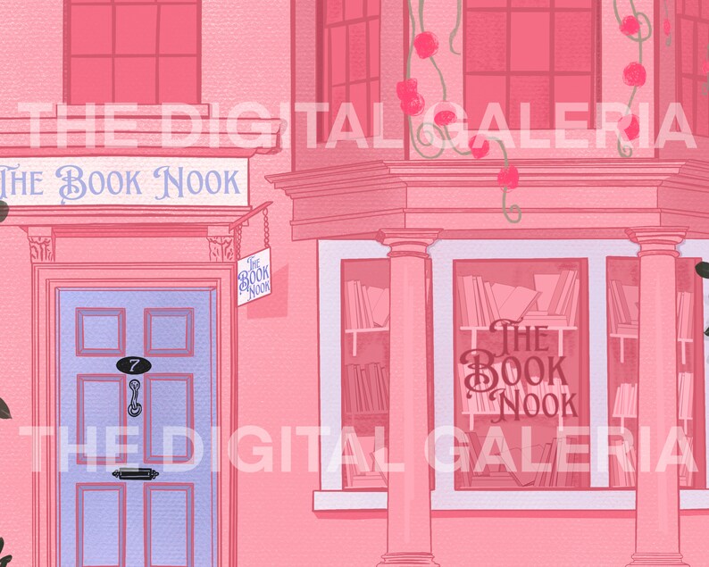 PINK BOOK STORE Art Print Printable Pink Bookish Art - Etsy