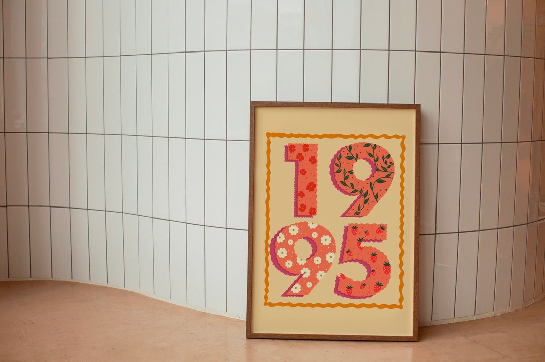 1995 Printable Wall Art, Maximalist Decor, Gallery Wall Art, Floral ...