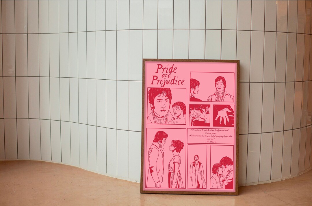 Pride and Prejudice Digital Book Poster - Etsy