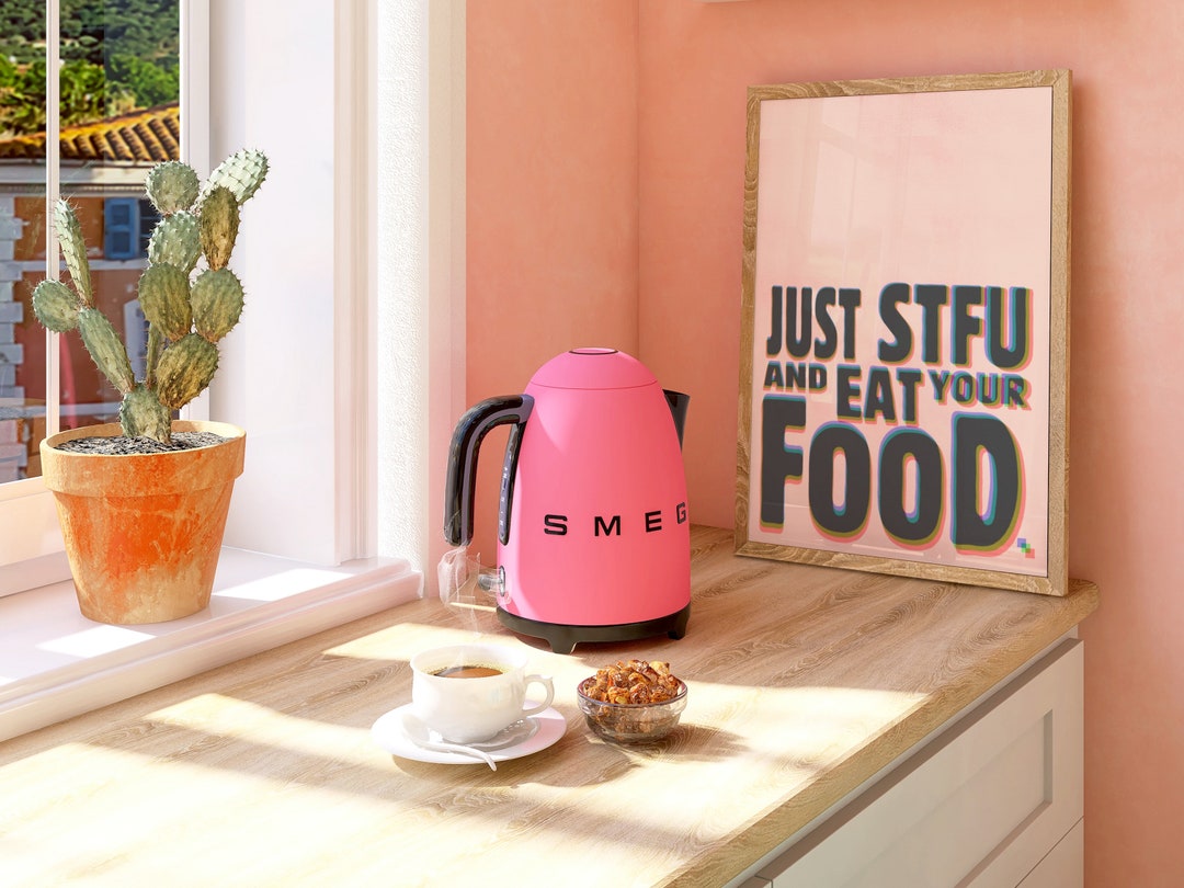 JUST STFU and Eat Your FOOD Wall Art, Minimalist Food Wall Art ...