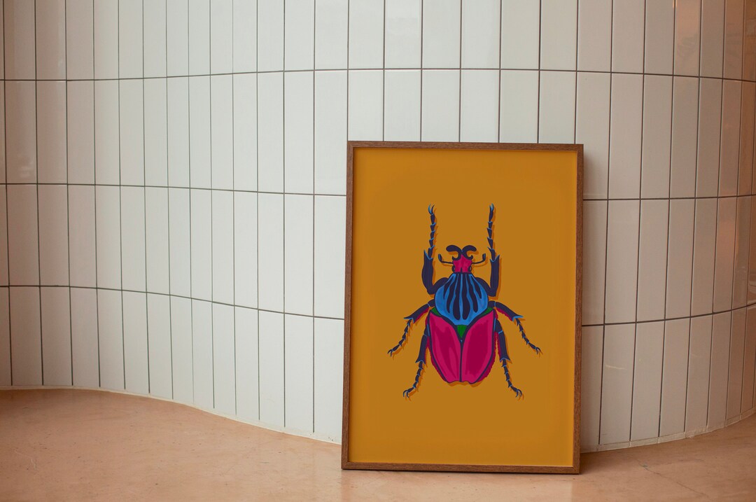 BUG PRINT, Colorful Insect Art, Printable Poster, Maximalist Bug Art ...