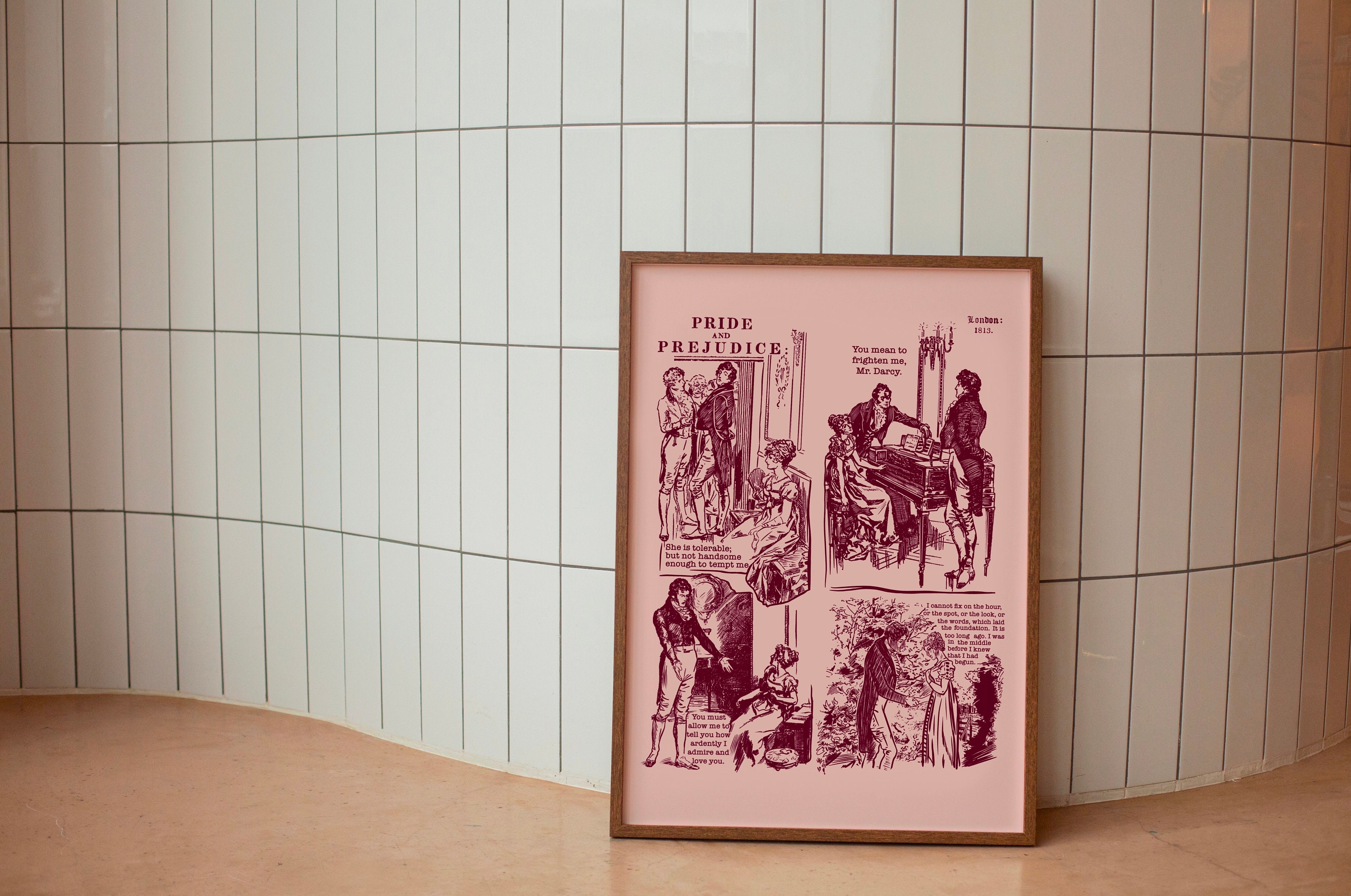 Pride and Prejudice Poster, Vintage Inspired, Original 1800s ...