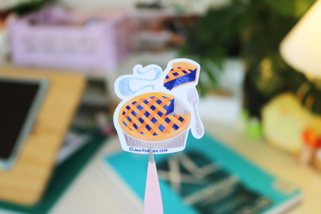 Blueberry Pie Sticker | Illustrated Fruit Desert Decal | Cottagecore ...