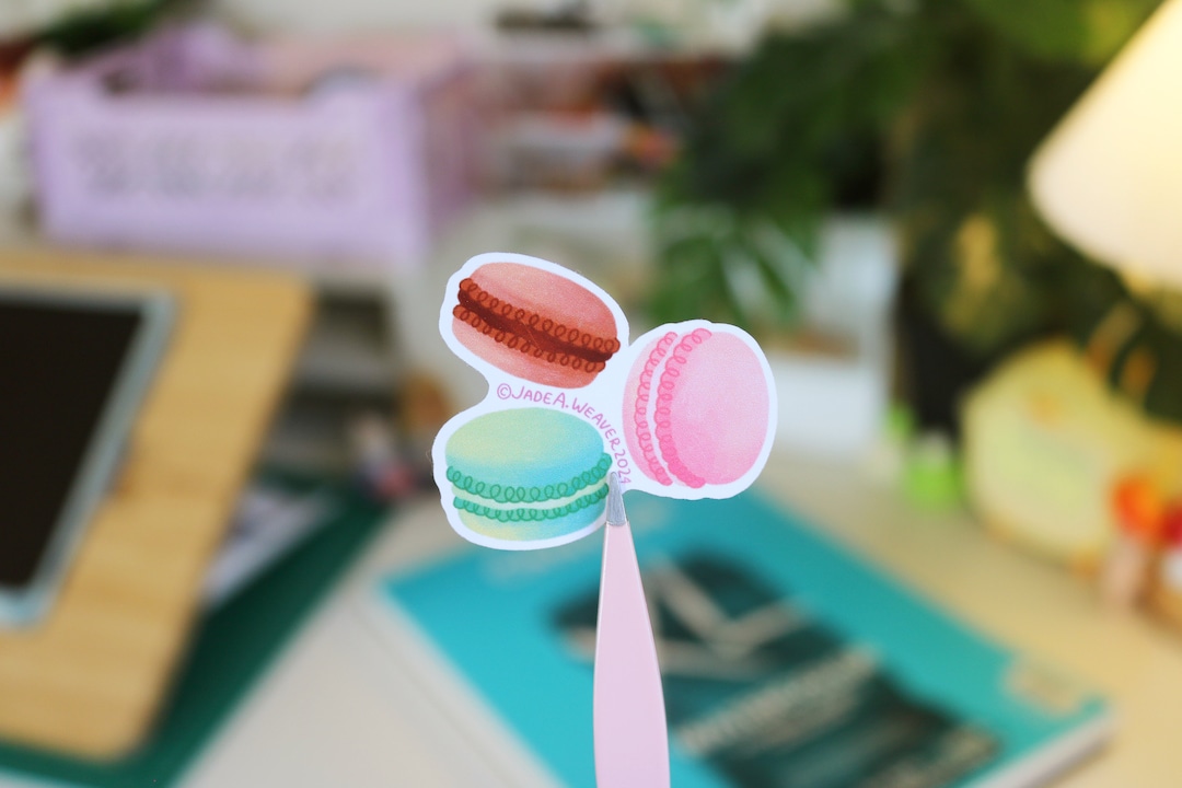 Cute Macaron Trio Stickers | 3 Illustrated Kawaii Macaroons Set Decal ...