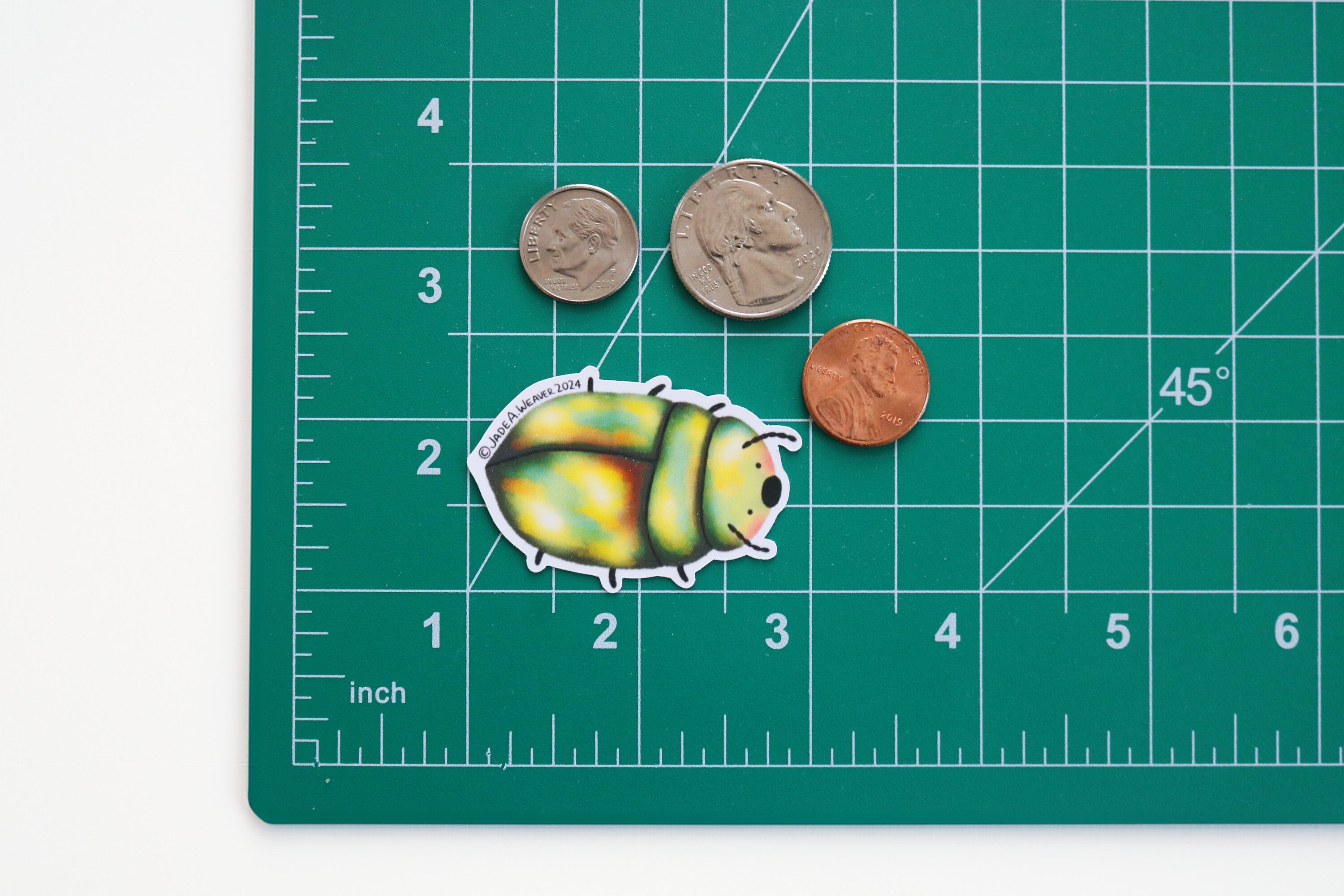 Cute Beetle Sticker Iridescent Green Bug Decal Aesthetic Insect ...