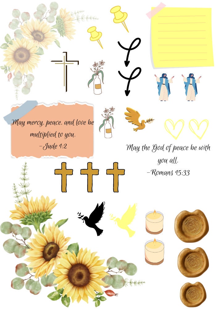 Printable Bible Journaling Stickers. Bible Study Stickers. Sunshine ...