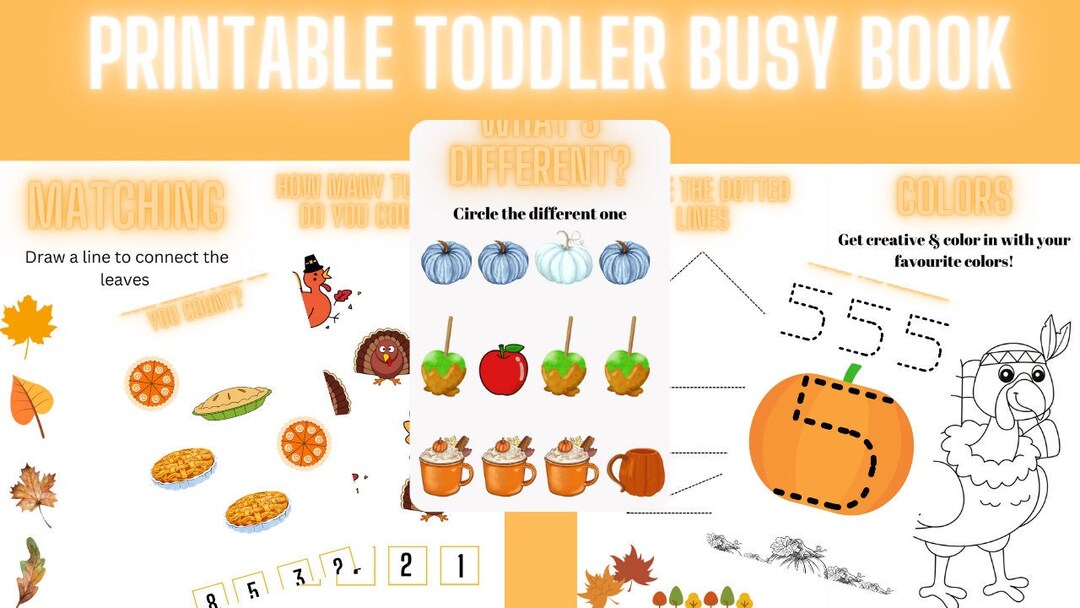 Printable Toddler Busy Book. Learning Binder. Autumn Bundle.toddler ...