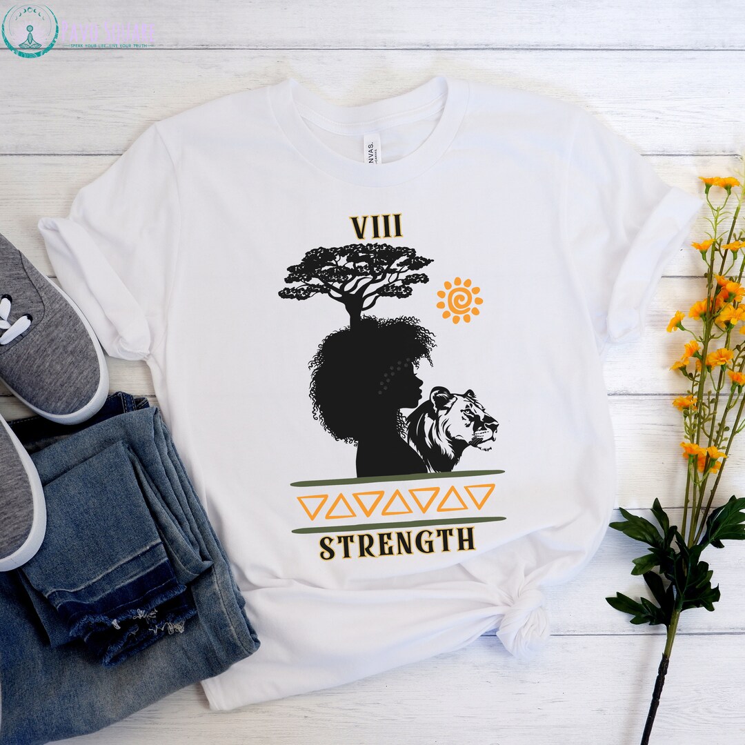 Strength Tarot Card Shirt, Empowerment Short Sleeve Unisex T-shirt ...