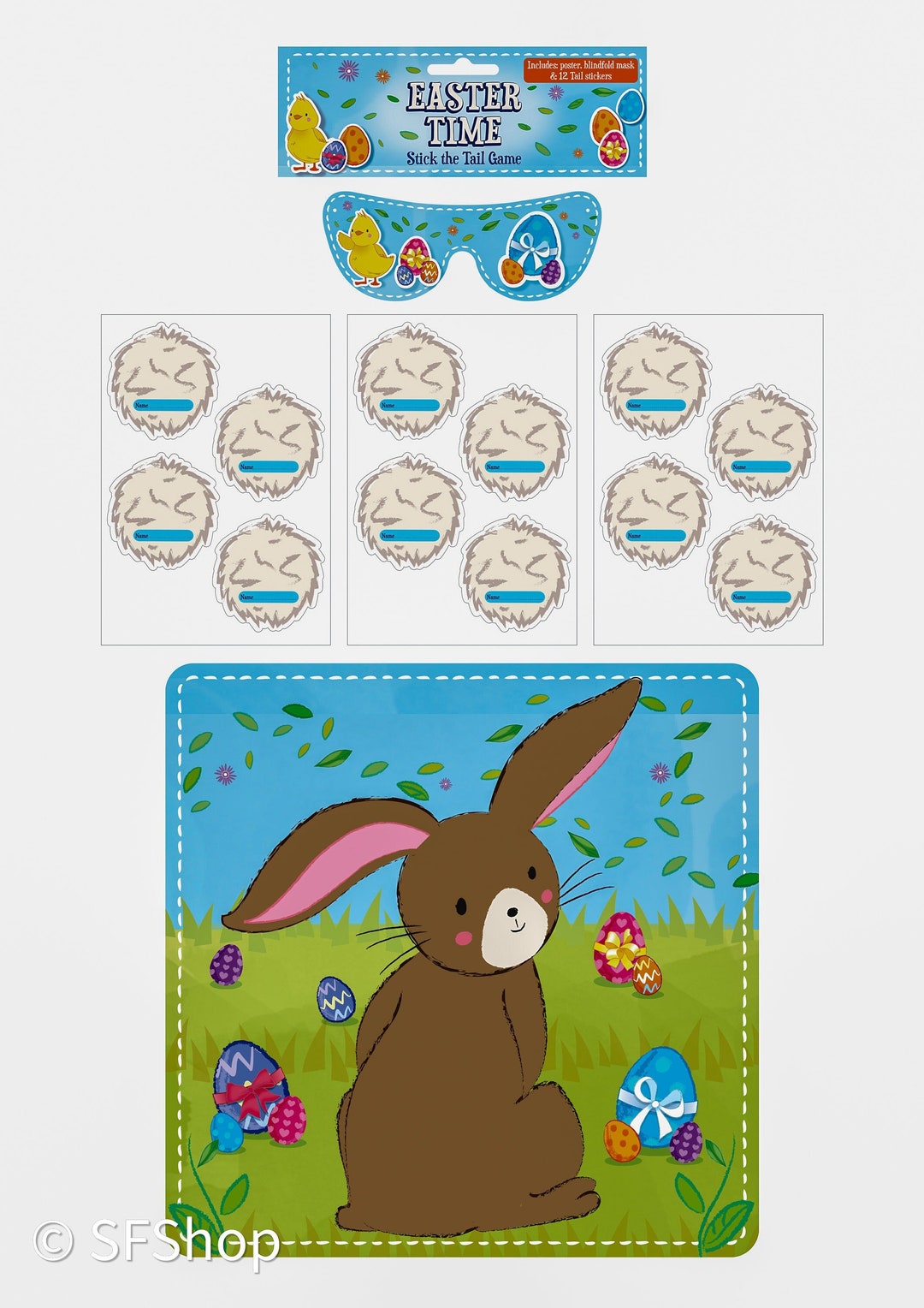 Stick the Tail on the Bunny Easter Game (14 Pcs) I Fun for All the ...